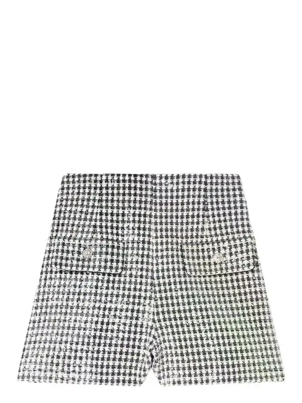 Sandro Sequined Houndstooth Tweed High-waisted Shorts - Black
