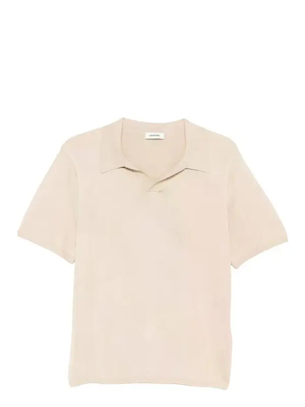 Sandro Short-sleeve V-neck T-shirt - Neutrals