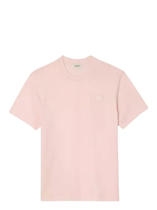 Sandro Heart Logo T-shirt - Pink
