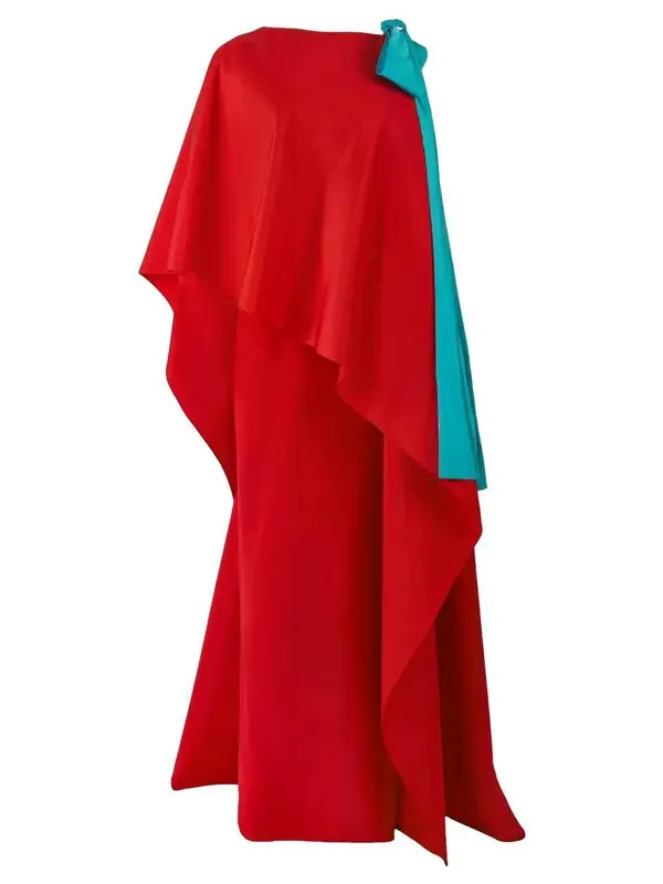 Carolina Herrera Column Gown With Cape - Red