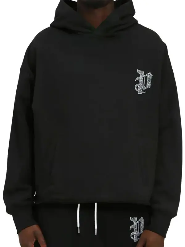 PURPLE BRAND Hooded Fleece Pullover - Black