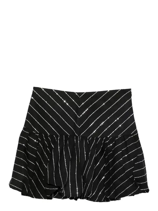 Sandro Striped Sequin-embellished A-line Skirt - Black