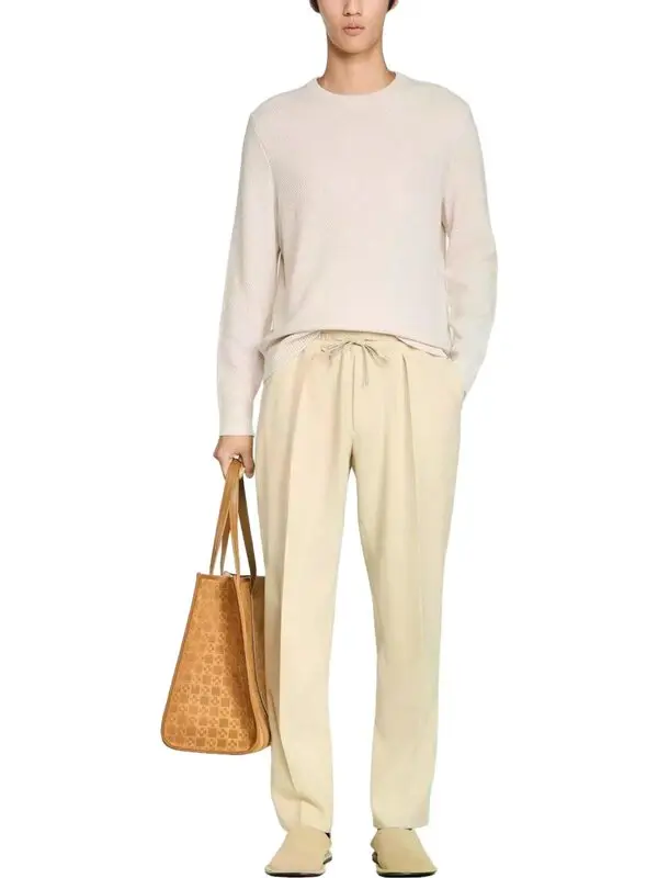 Sandro Elasticated Straight-leg Trousers - Neutrals