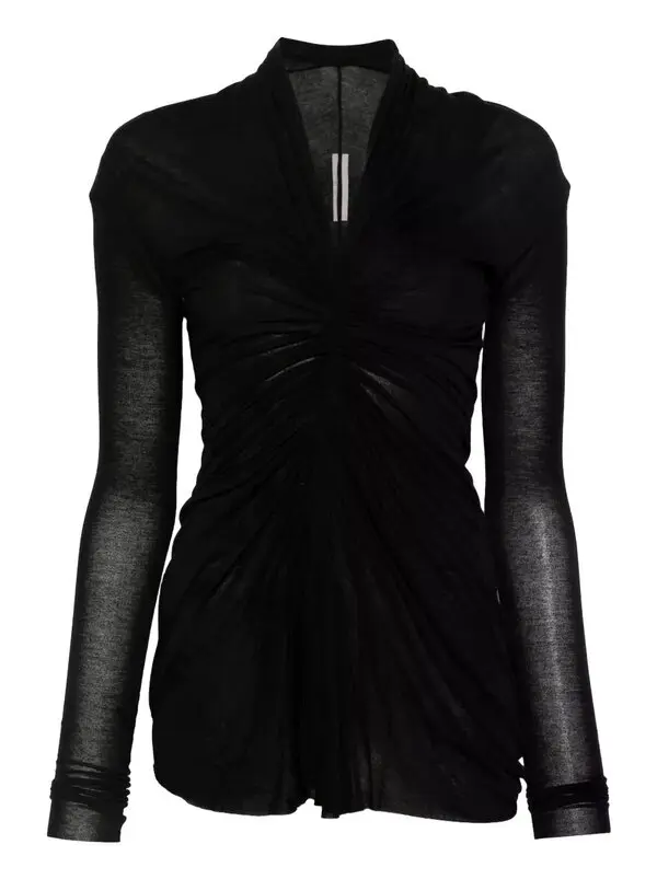 Rick Owens Radiance Draped V-neck Top - Black