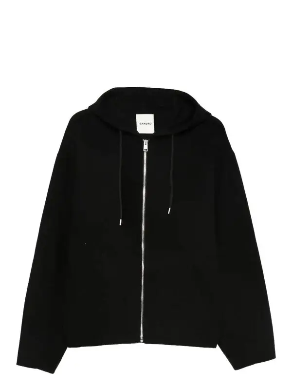 Sandro Hooded-neck Jacket - Black