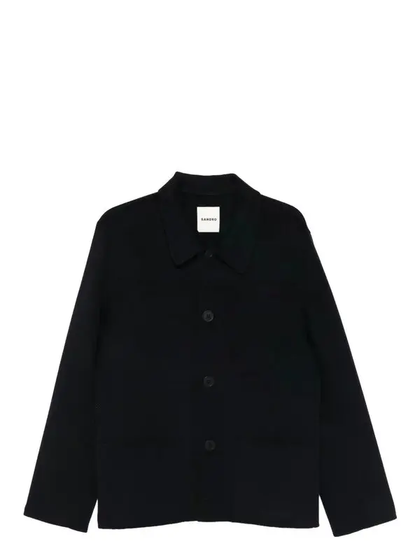 Sandro Buttoned Patch-pocket Jacket - Blue