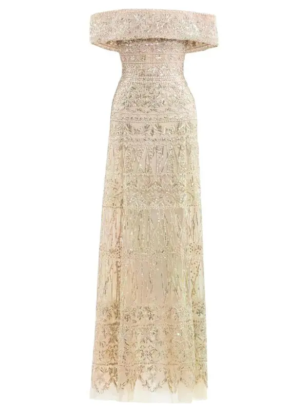 SAIID KOBEISY Beaded Maxi Dress - Gold