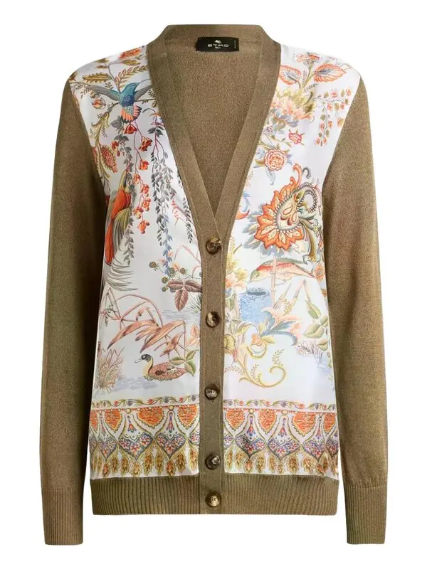 Etro Floral Insert Cardigan - Brown