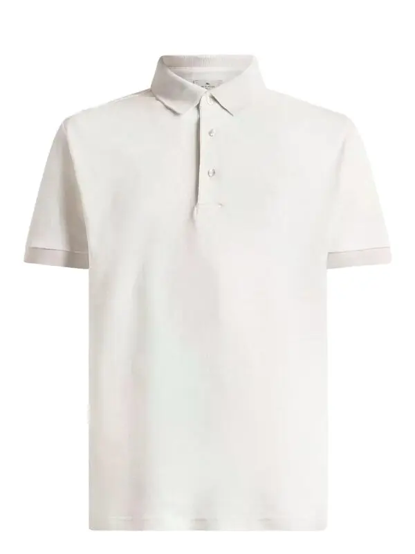 Etro Arnica-motif Cotton Polo Shirt - Neutrals