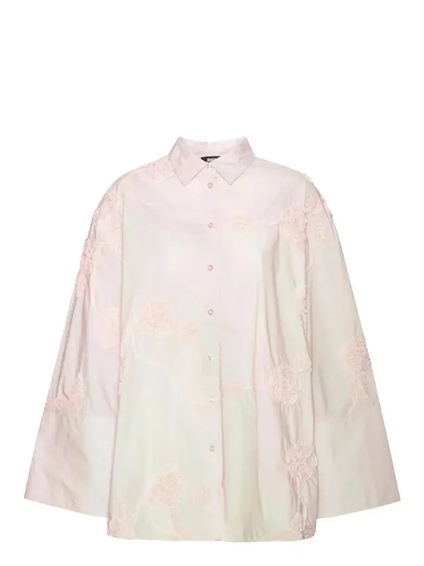ROTATE BY BIRGER CHRISTENSEN Flower Embellished Oversized Shirt - Pink