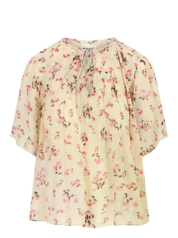 Isabel Marant Floral Tie Blouse - Neutrals