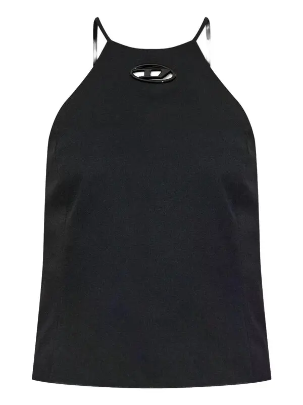 DIESEL Logo Halterneck Top - Black