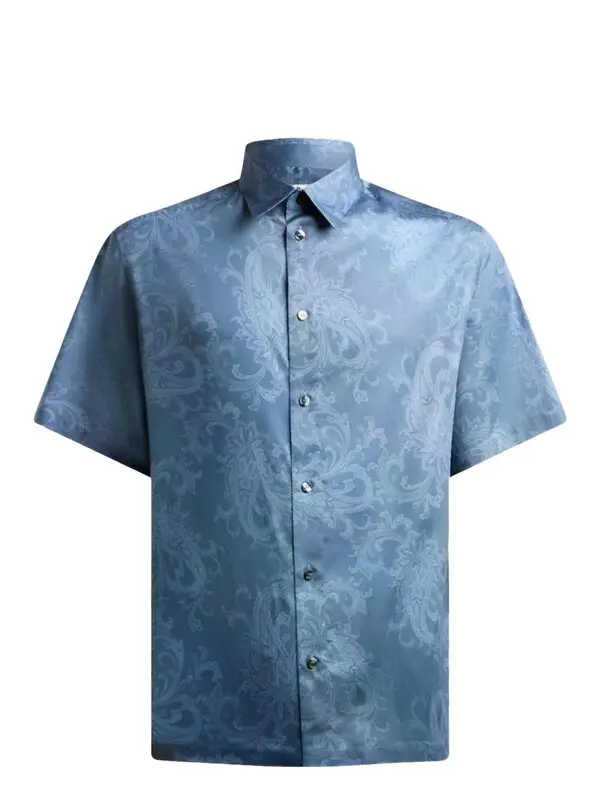 Etro Floral-paisley Cotton Shirt - Blue