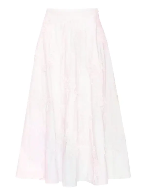 ROTATE BY BIRGER CHRISTENSEN Floral Embroidered Midi Skirt - Pink