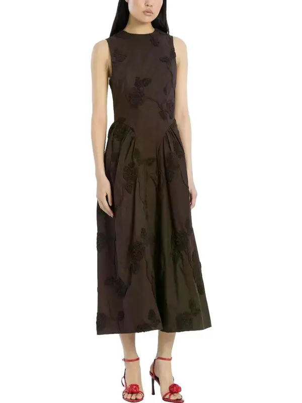 Remain Birger Christensen Flower-motif Midi Dress - Brown