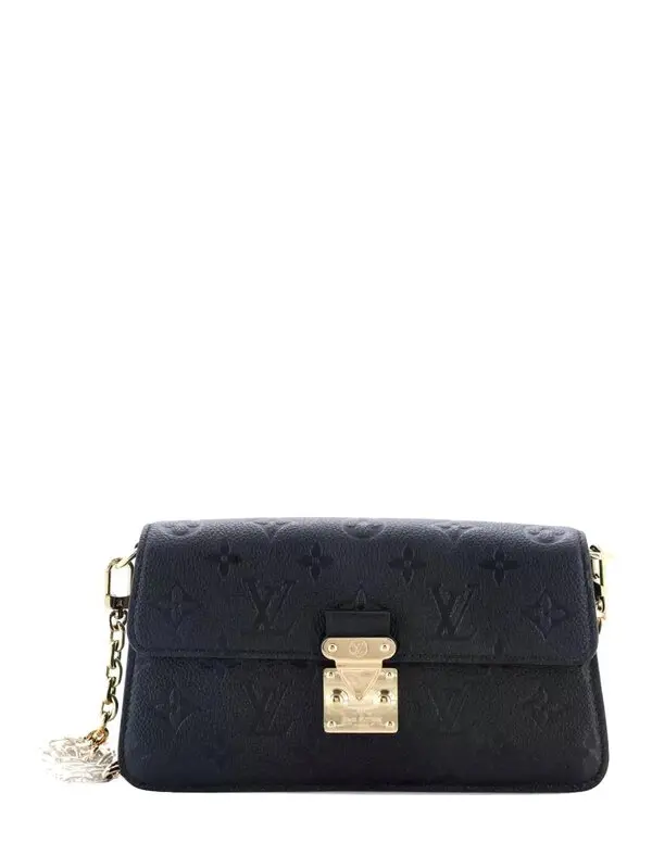 LOUIS VUITTON Pochette Metis Wallet On Chain Monogram Empreinte Leather Crossbody Bag - Black