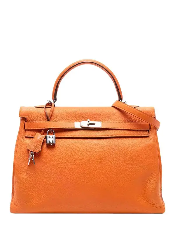 Hermès 2011 Togo Kelly Ii Retourne 35 Satchel - Orange