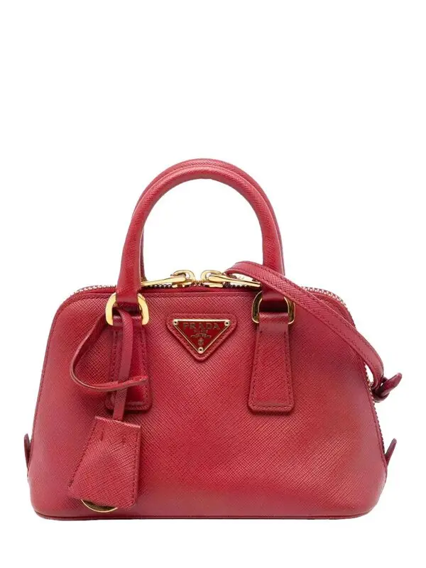 Prada Mini Saffiano Lux Promenade Satchel - Red