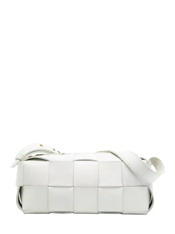 Bottega Veneta Small Intrecciato Brick Cassette Shoulder Bag - White