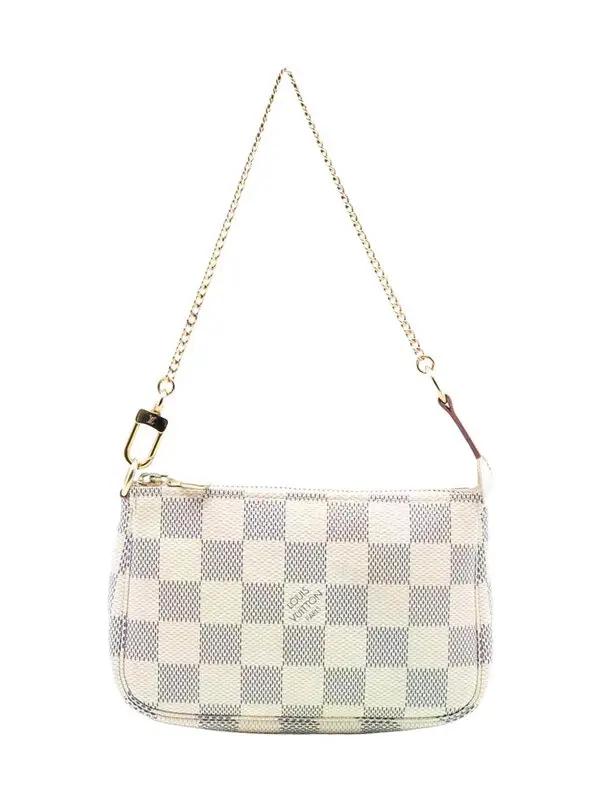LOUIS VUITTON 2020 Damier Azur Mini Pochette Accessoires - White