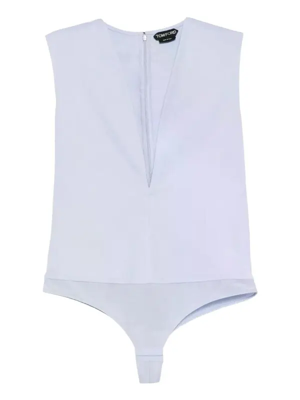TOM FORD Double Face V-neck Bodysuit - Blue