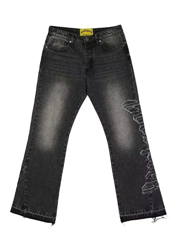 GODSPEED Logo Flared Jeans - Grey