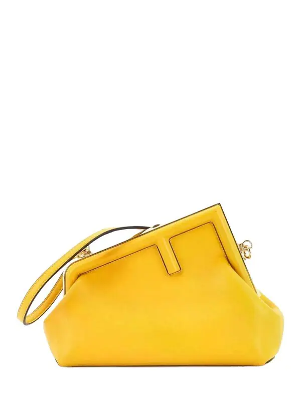 Fendi First Bag Leather Small Clutch - Yellow