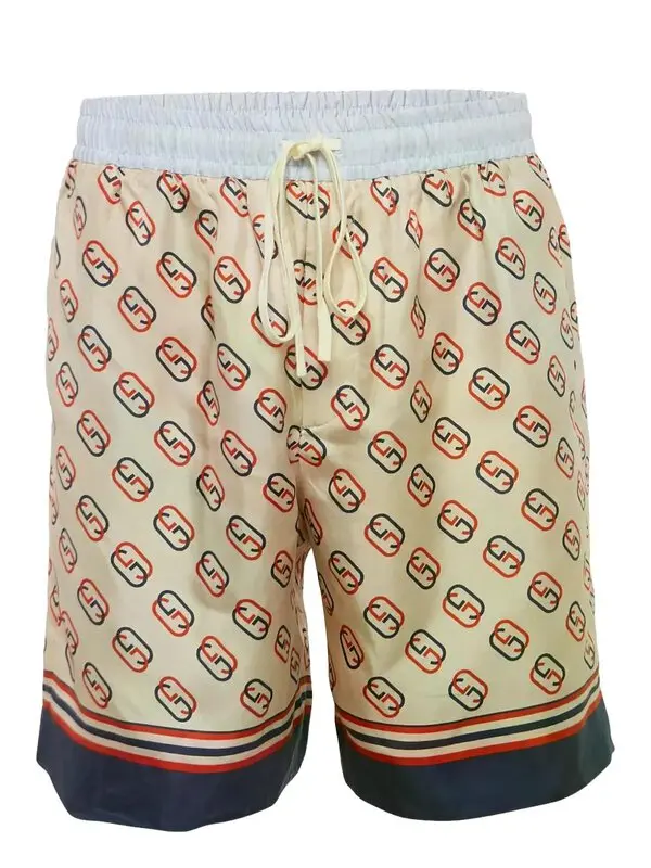 Gucci Gg-print Silk Shorts - Neutrals