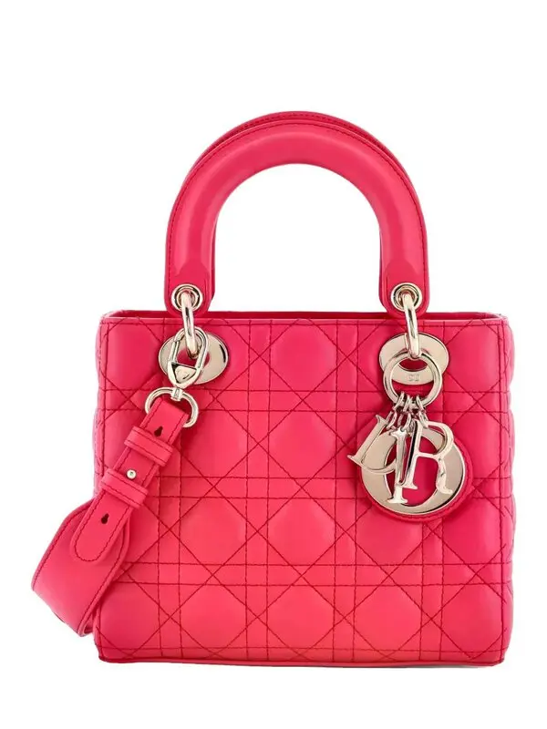 Dior My Abcdior Lady Cannage Quilt Lambskin Bag - Pink