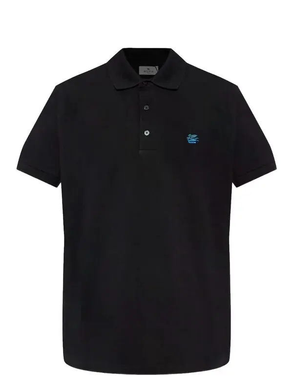 Etro Embroidered Polo Shirt - Black