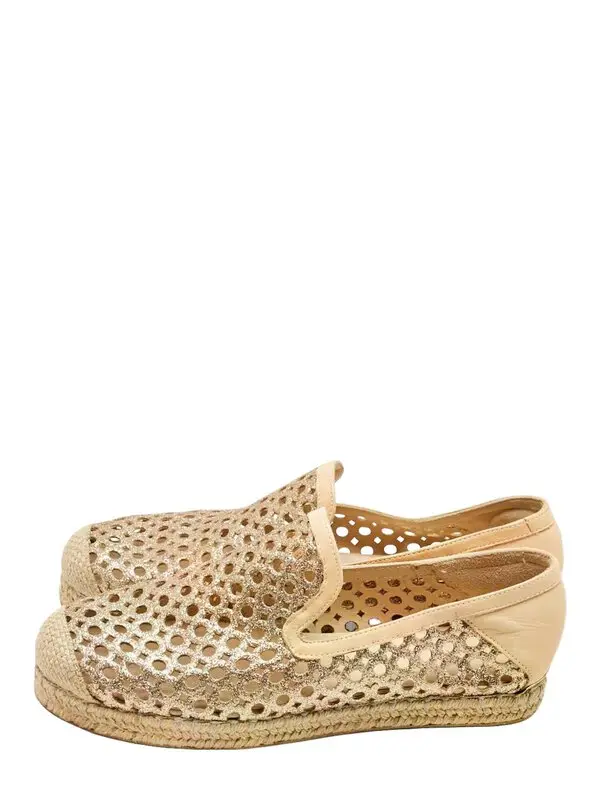STUART WEITZMAN Metallic Leather Espadrilles - Gold