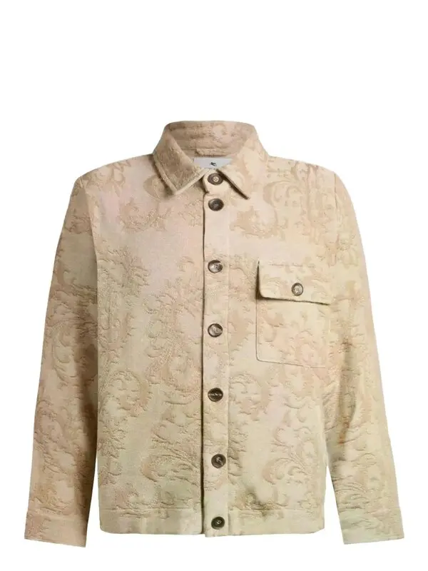 Etro Leafy-motif Cotton Jacket - Neutrals