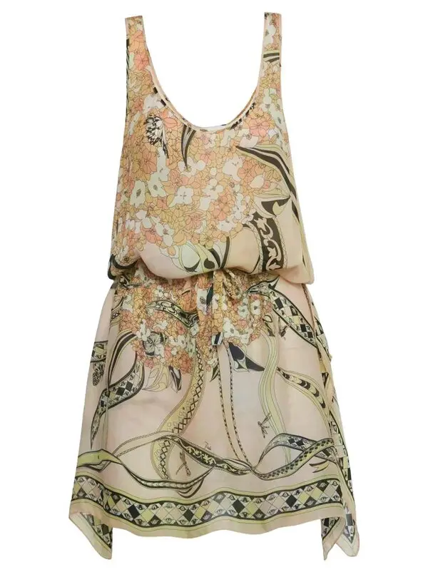 Emilio Pucci Sleeveless Floral-pattern Dress - Neutrals