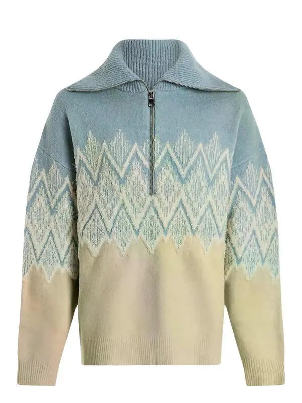 Varley Fair Isle Half-zip Sweater - Blue