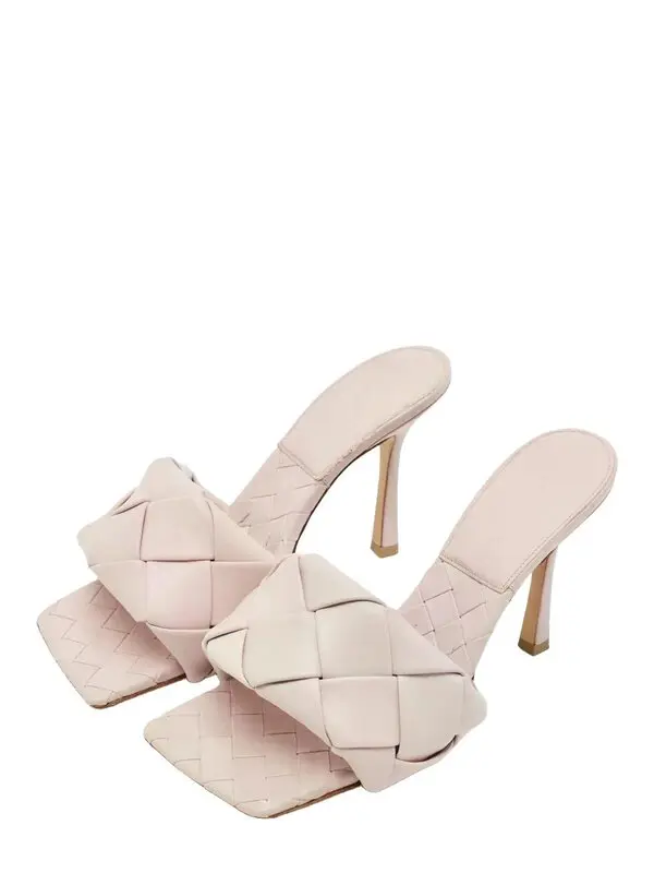 Bottega Veneta Lido Leather Slides - Pink