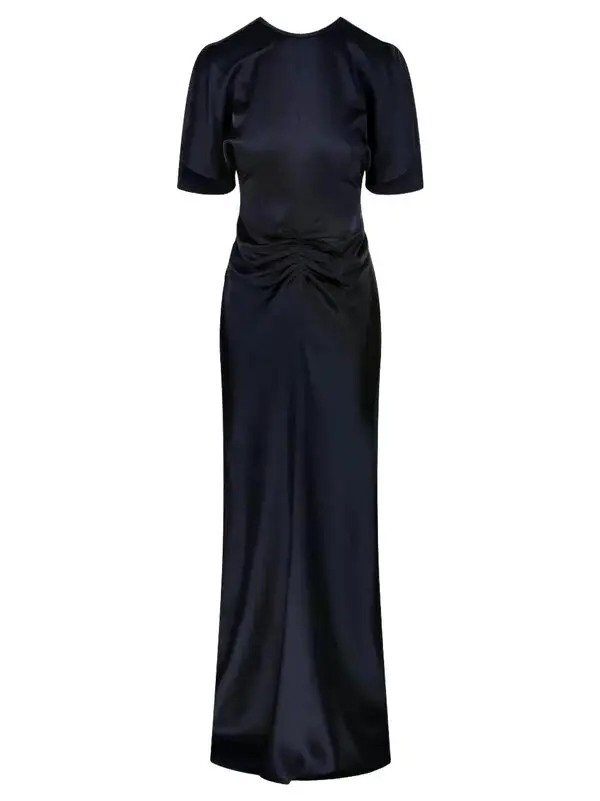 Victoria Beckham Bela Ruched-detail Dress - Blue