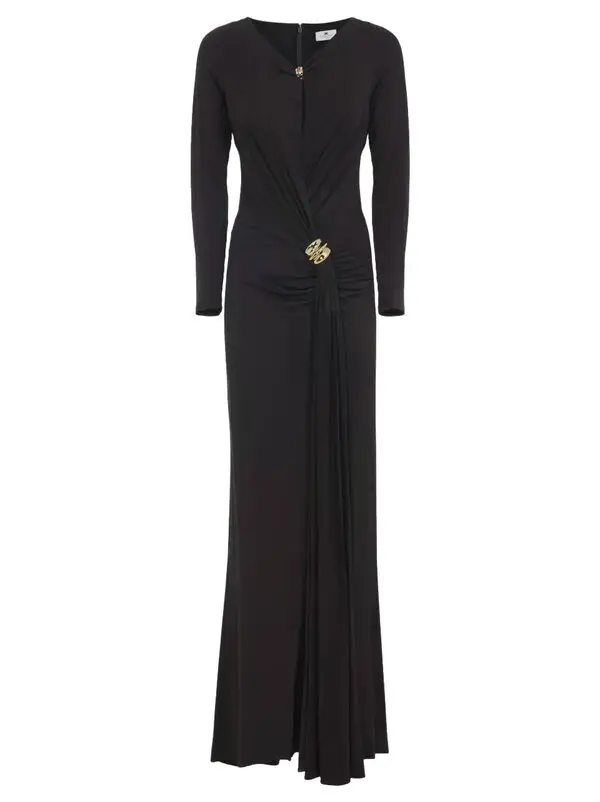 Elisabetta Franchi V-neck Maxi Dress - Brown