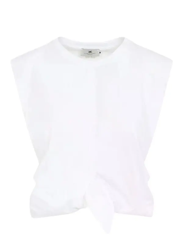 Elisabetta Franchi Knot-detail T-shirt - White