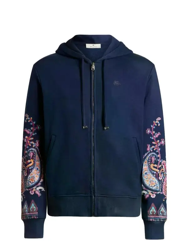 Etro Paisley-print Hoodie - Blue