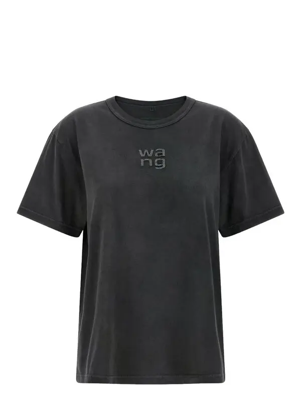 Alexander Wang Rhinestone Logo T-shirt - Grey