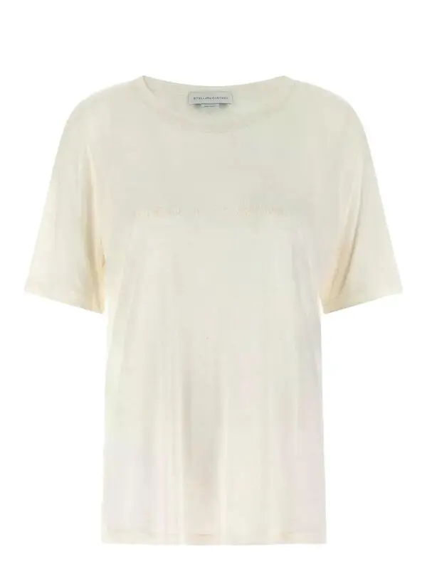 Stella McCartney T-shirt With Bead Embellishment - Neutrals