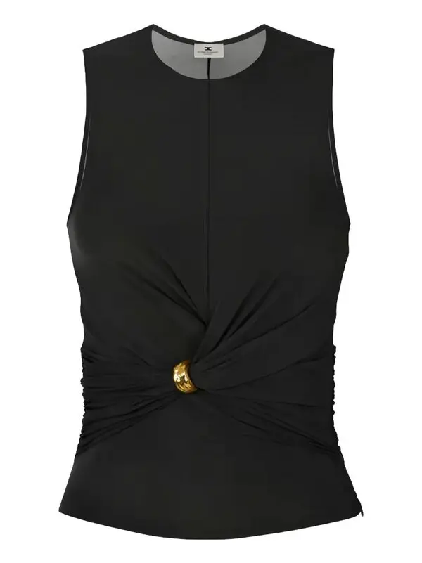 Elisabetta Franchi Knot-detail Ruched Top - Black