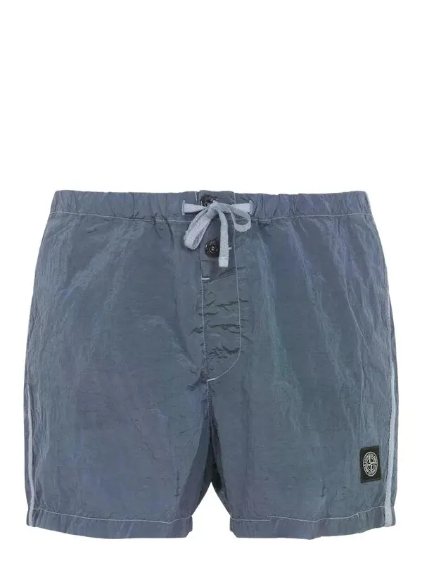 Stone Island Drawstring Stripe Shorts - Blue