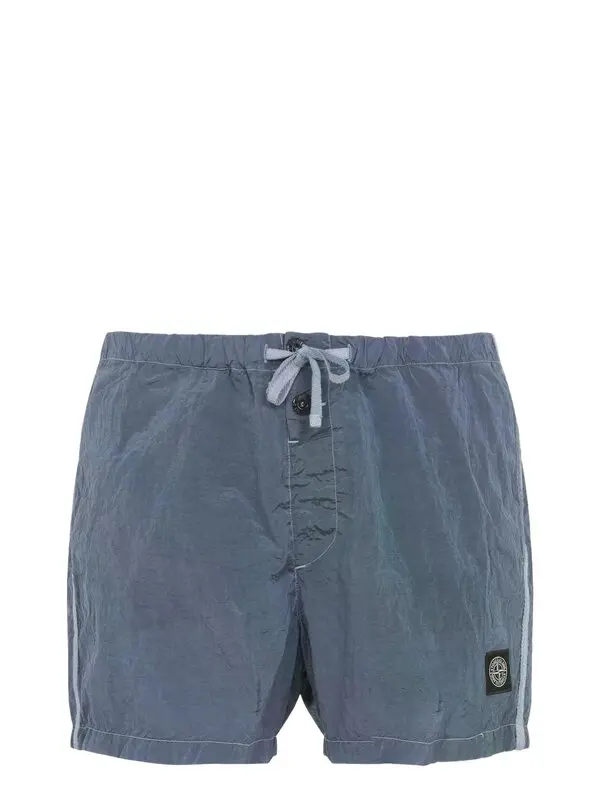 Stone Island Drawstring Stripe Shorts - Blue