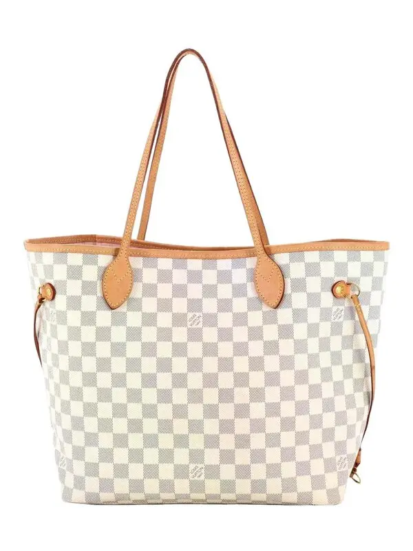 LOUIS VUITTON Neverfull Mm Damier Tote Bag - White