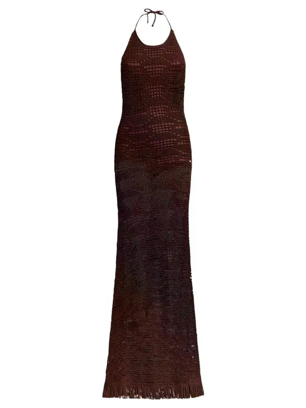 Etro Crochet-effect Maxi Dress - Brown