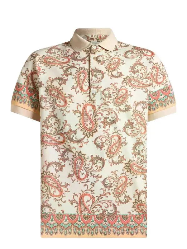 Etro Placed-print Polo Shirt - Neutrals