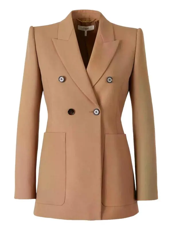 Chloé Wool Peak-lapel Double-breasted Blazer - Brown