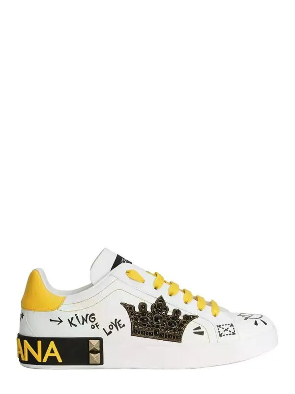 Dolce & Gabbana Stud-embellished Sneakers - White