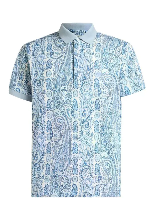 Etro Paisley-motif Polo Shirt - Blue